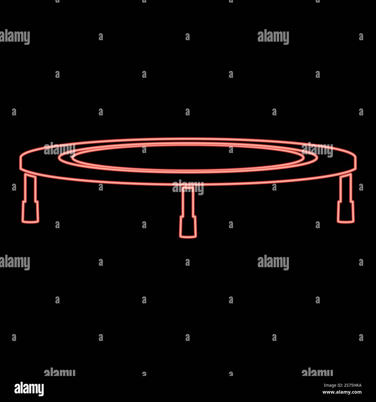 Neon trampoline jumping for bounce red color vector illustration image ...