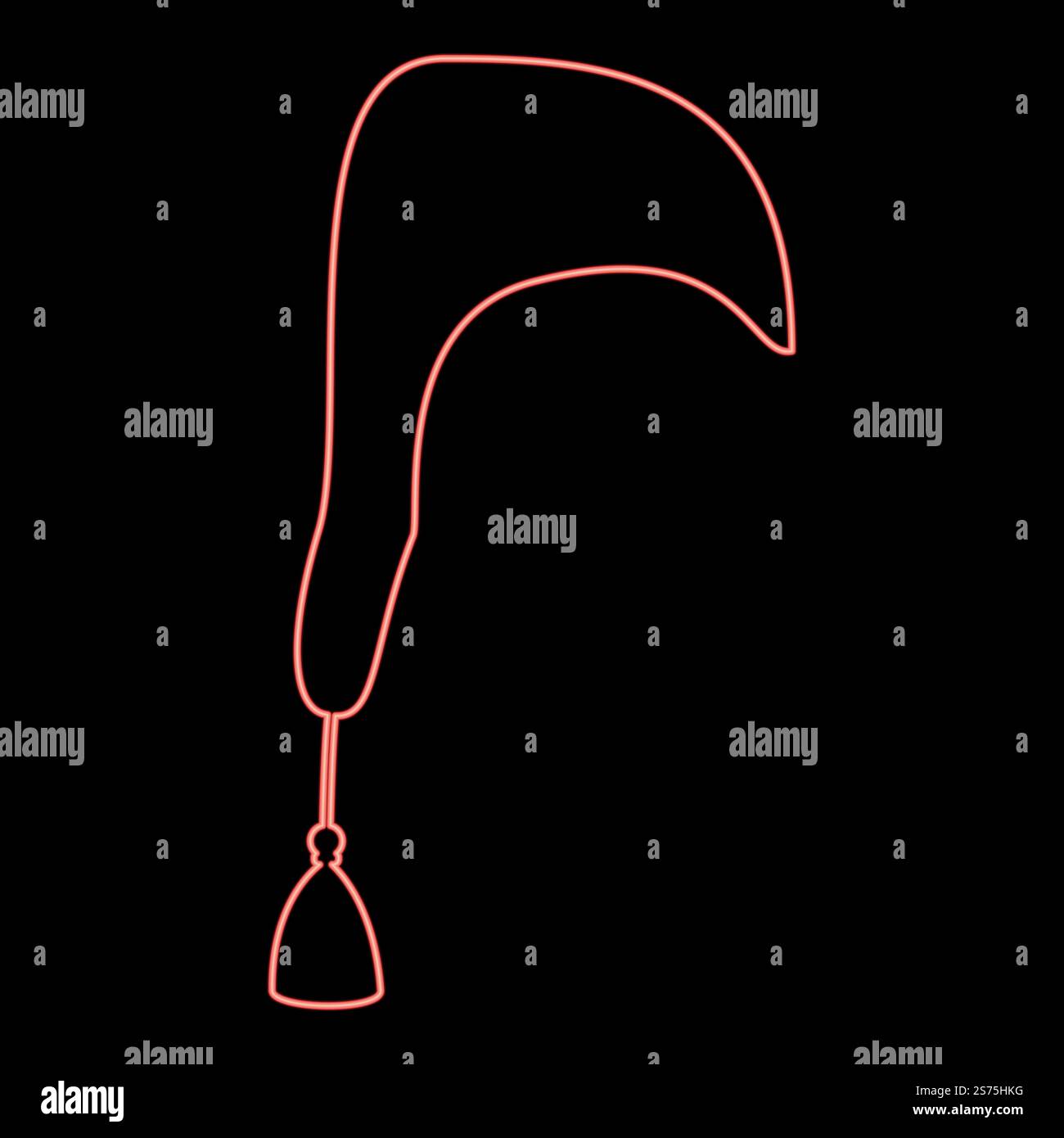 Neon nightcap Hat for sleep red color vector illustration image flat ...