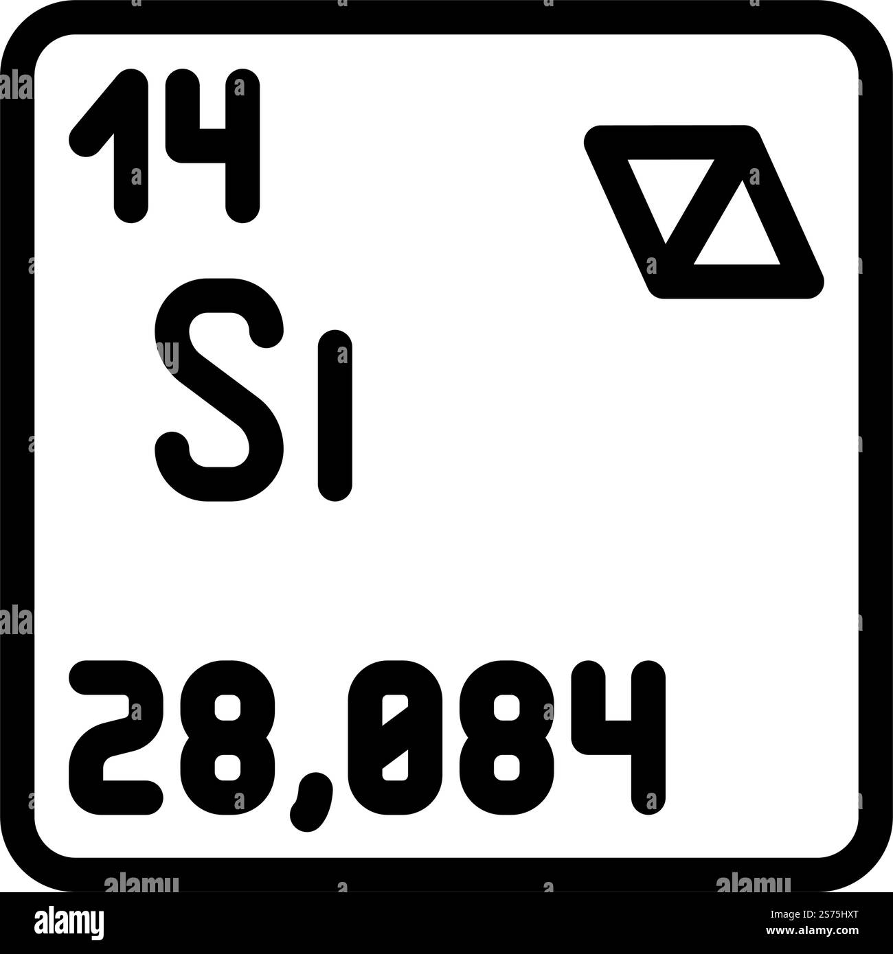 silicon chemical element line icon vector. silicon chemical element ...