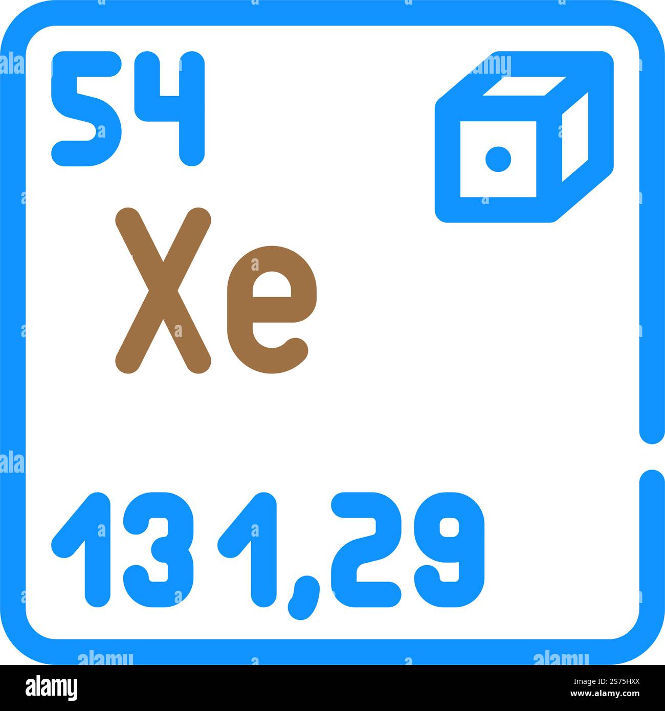xenon chemical element color icon vector. xenon chemical element sign ...