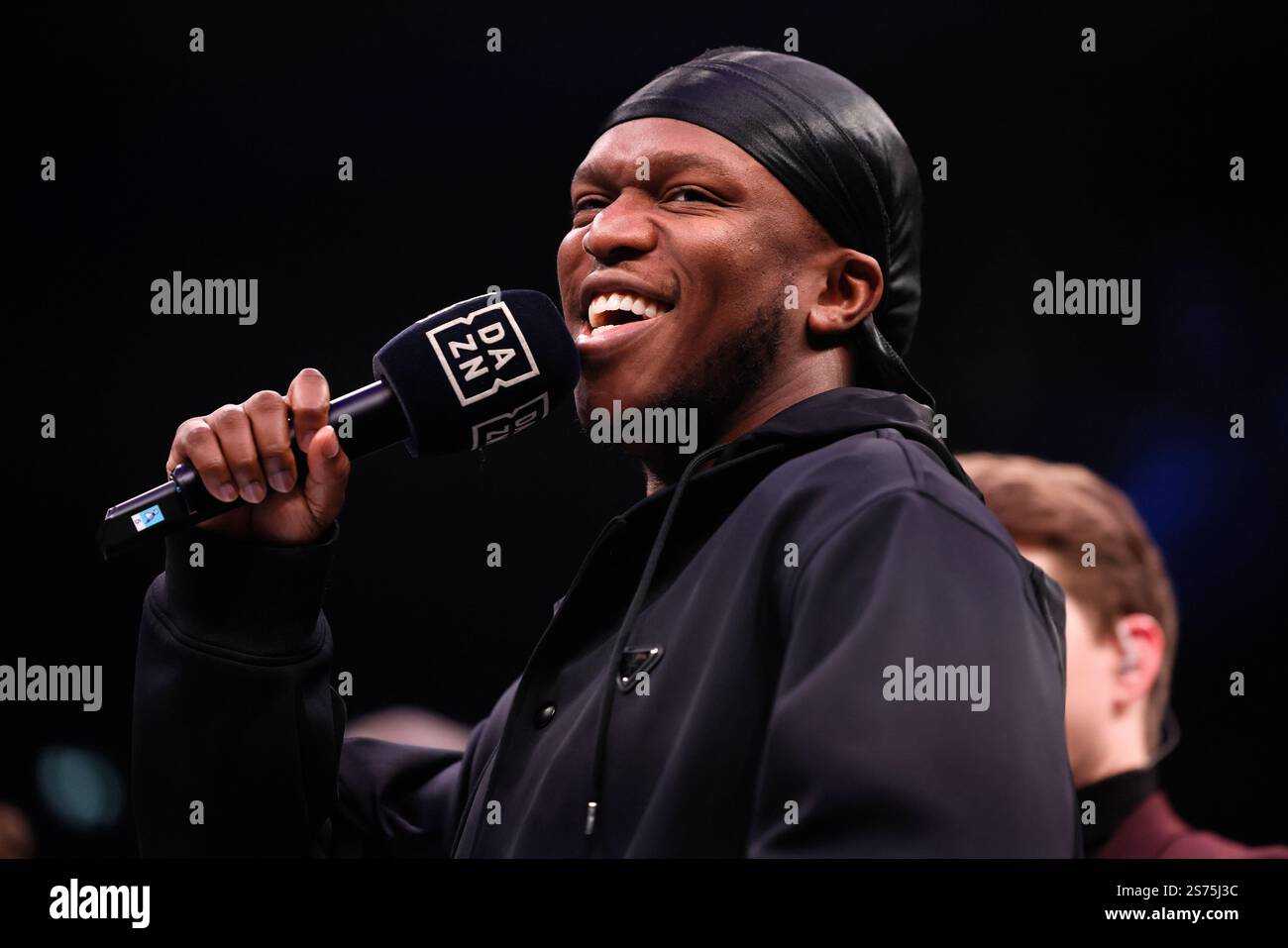KSI in the ring as he announces an upcoming boxing match against former ...