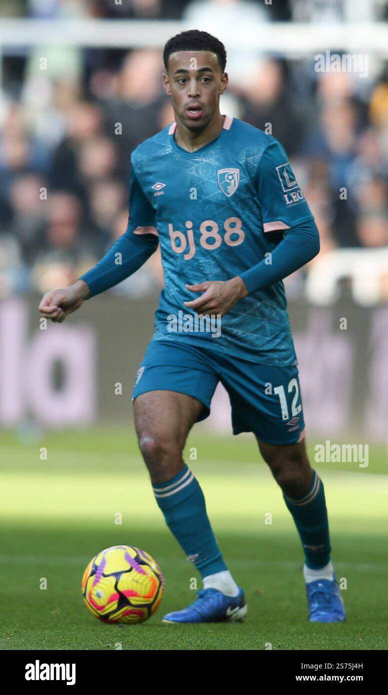 Newcastle, UK. 18th Jan 2025. AFC Bournemouth's Tyler Adams during the ...