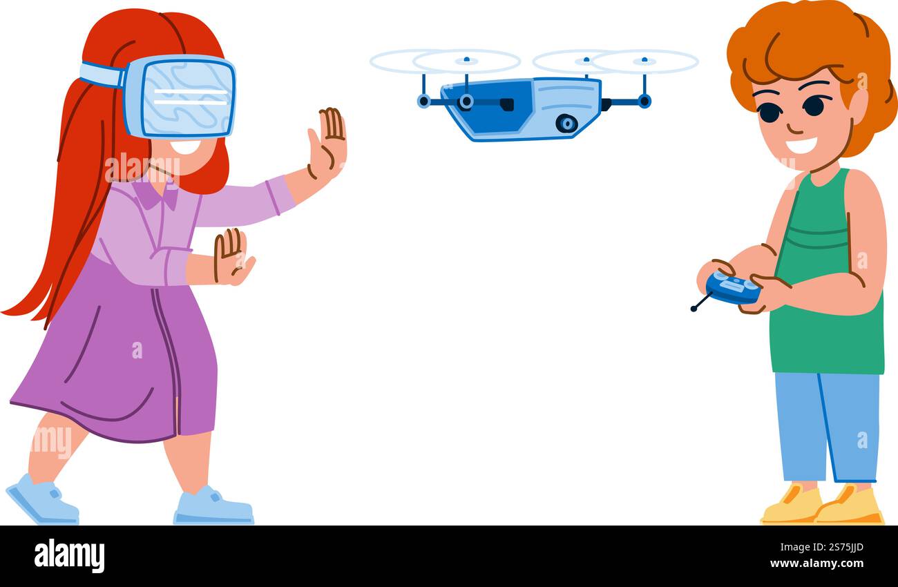 gadget kid vector. happy technology, child internet, girl game, online ...