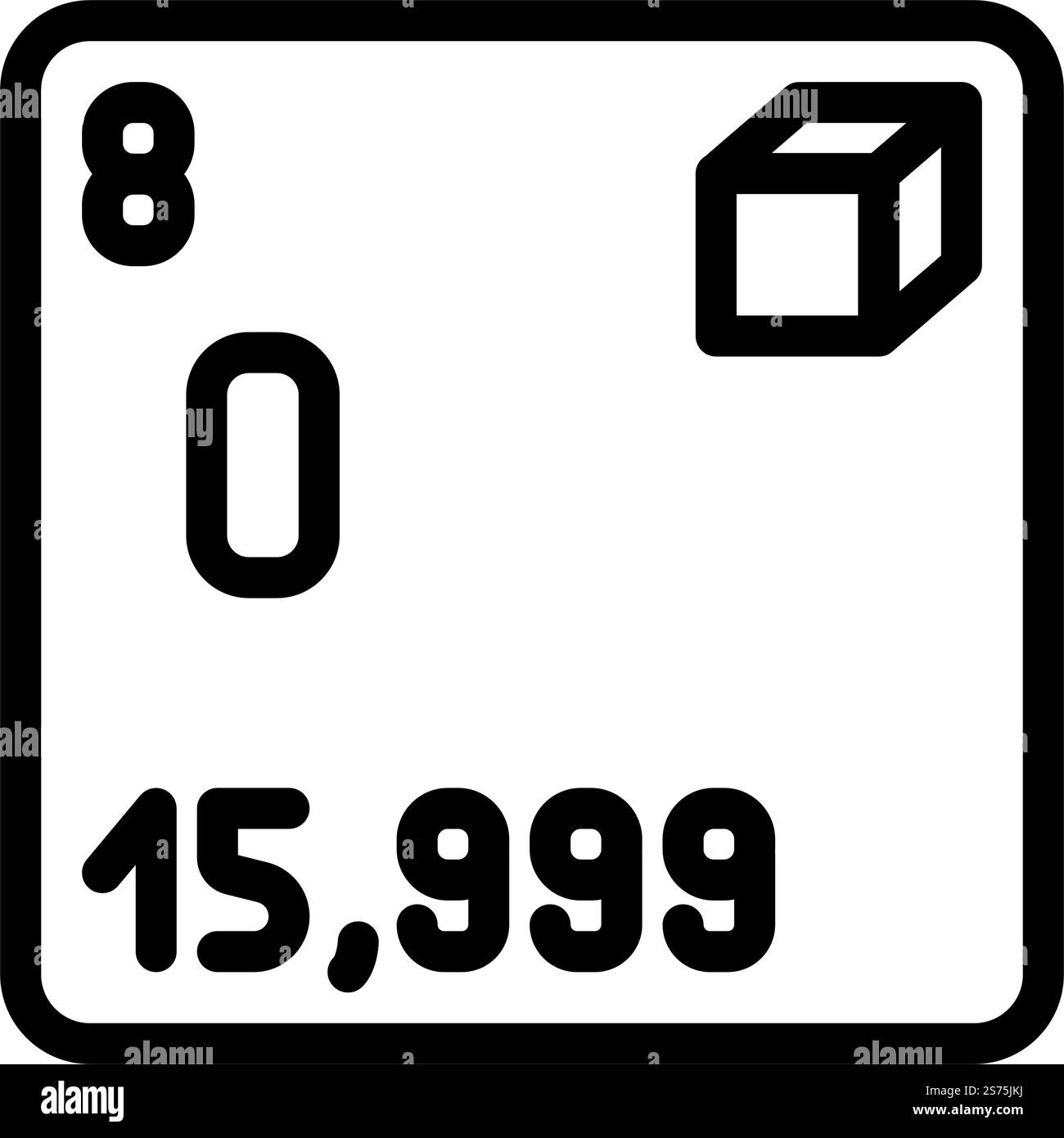 oxygen chemical element line icon vector. oxygen chemical element sign ...