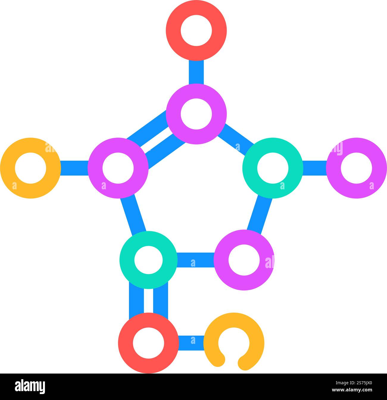 molecule chemistry color icon vector. molecule chemistry sign. isolated ...