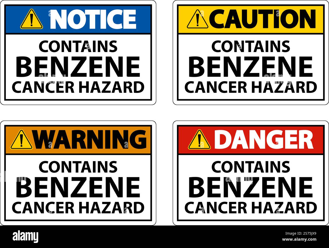 Caution Contains Benzene Sign On White Background Stock Vector Image ...