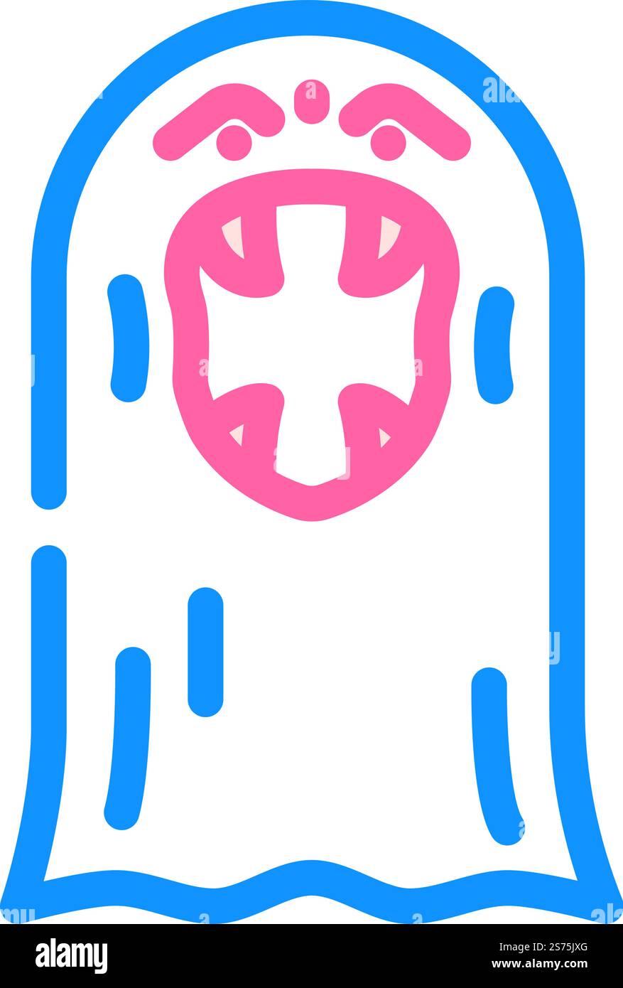 creepy ghost color icon vector. creepy ghost sign. isolated symbol ...