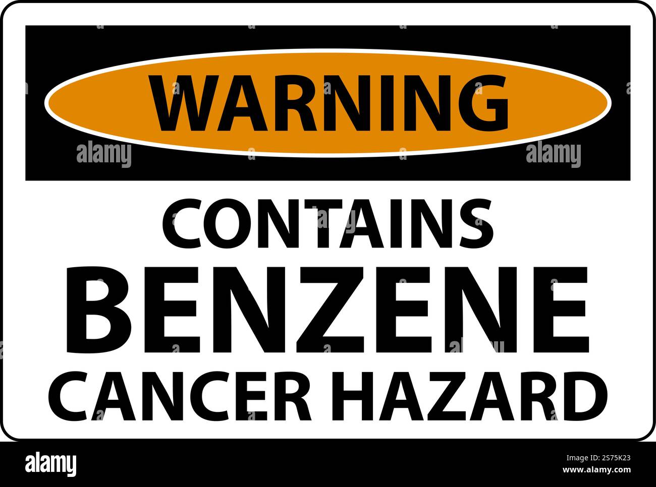 Warning Contains Benzene Sign On White Background Stock Vector Image ...