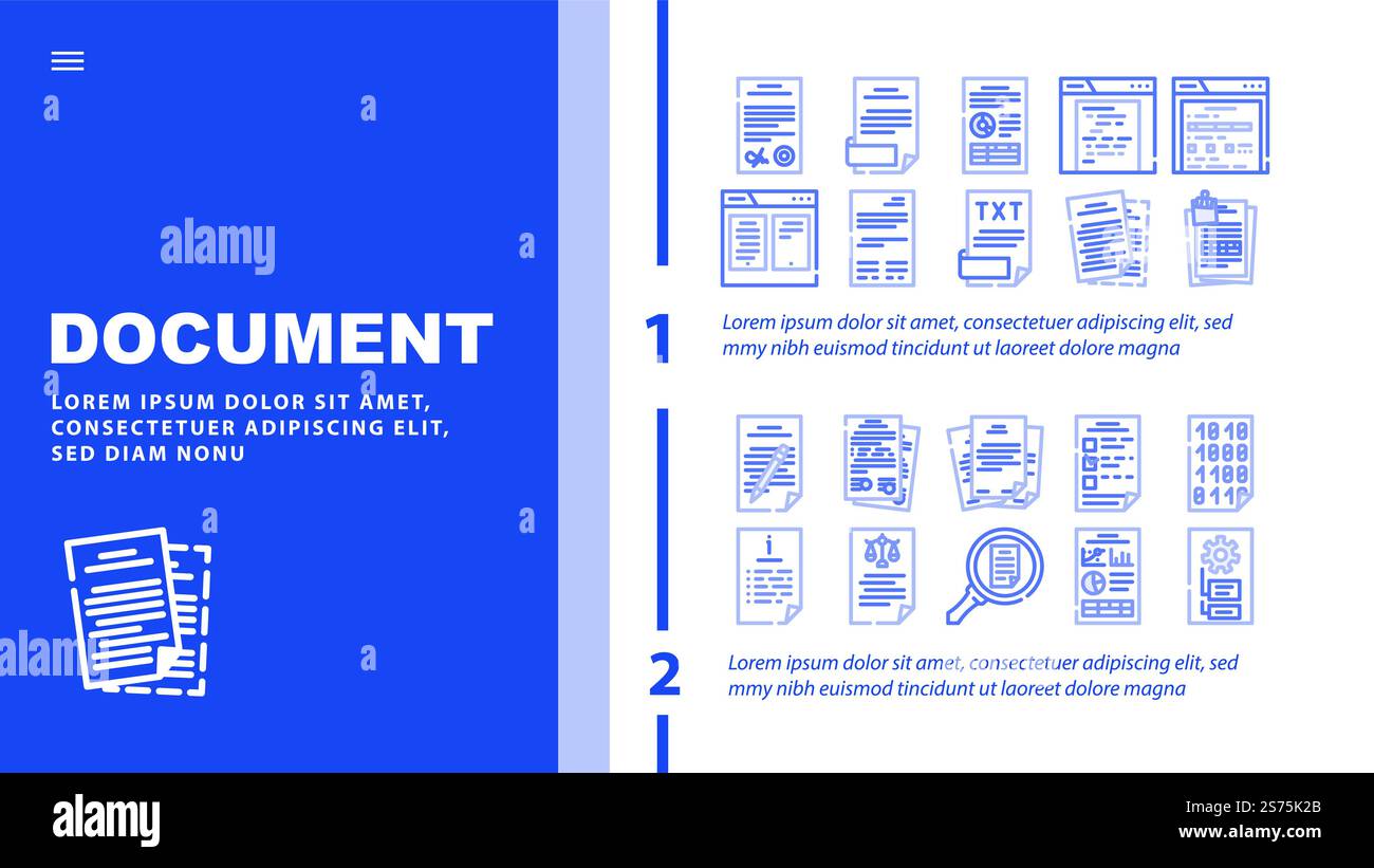 Document Business File Office Landing Web Page Vector Paper Work