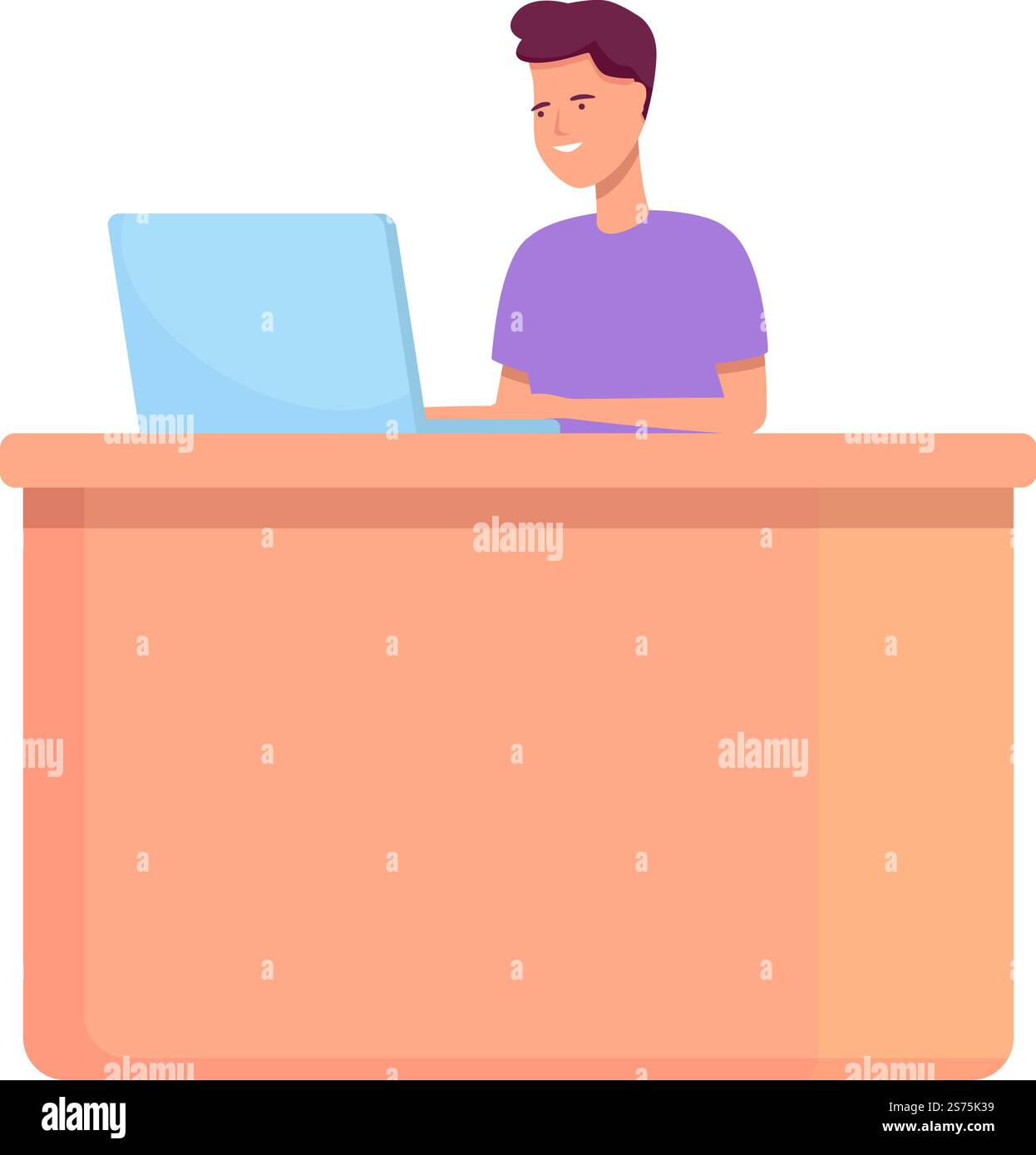 Office desktop icon cartoon vector. Online work. Smart social. Office ...