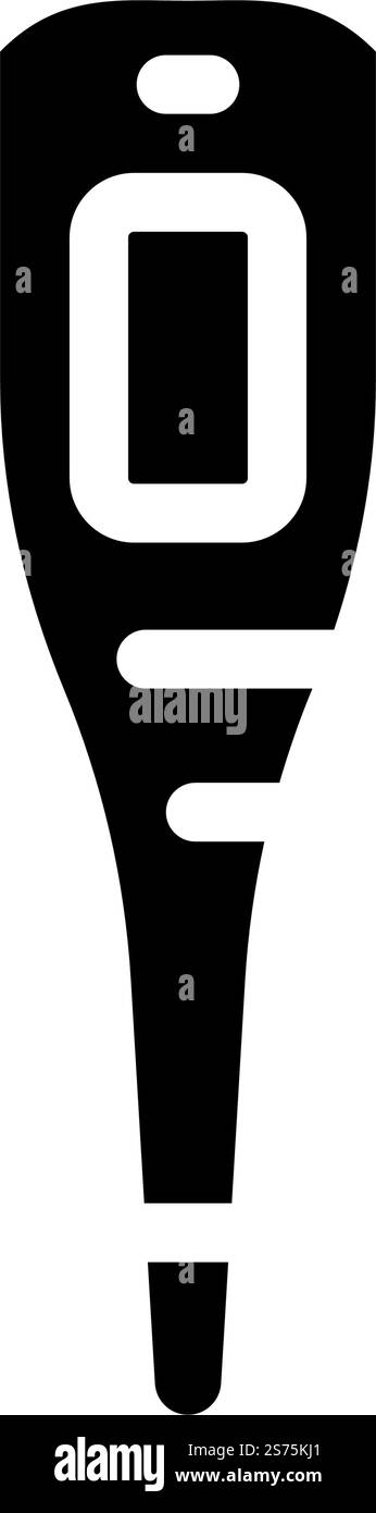 oral thermometer first aid glyph icon vector. oral thermometer first ...