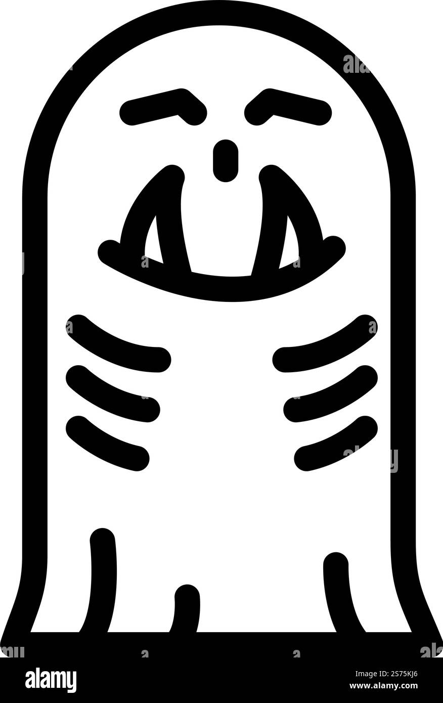 ghoul ghost line icon vector. ghoul ghost sign. isolated contour symbol ...