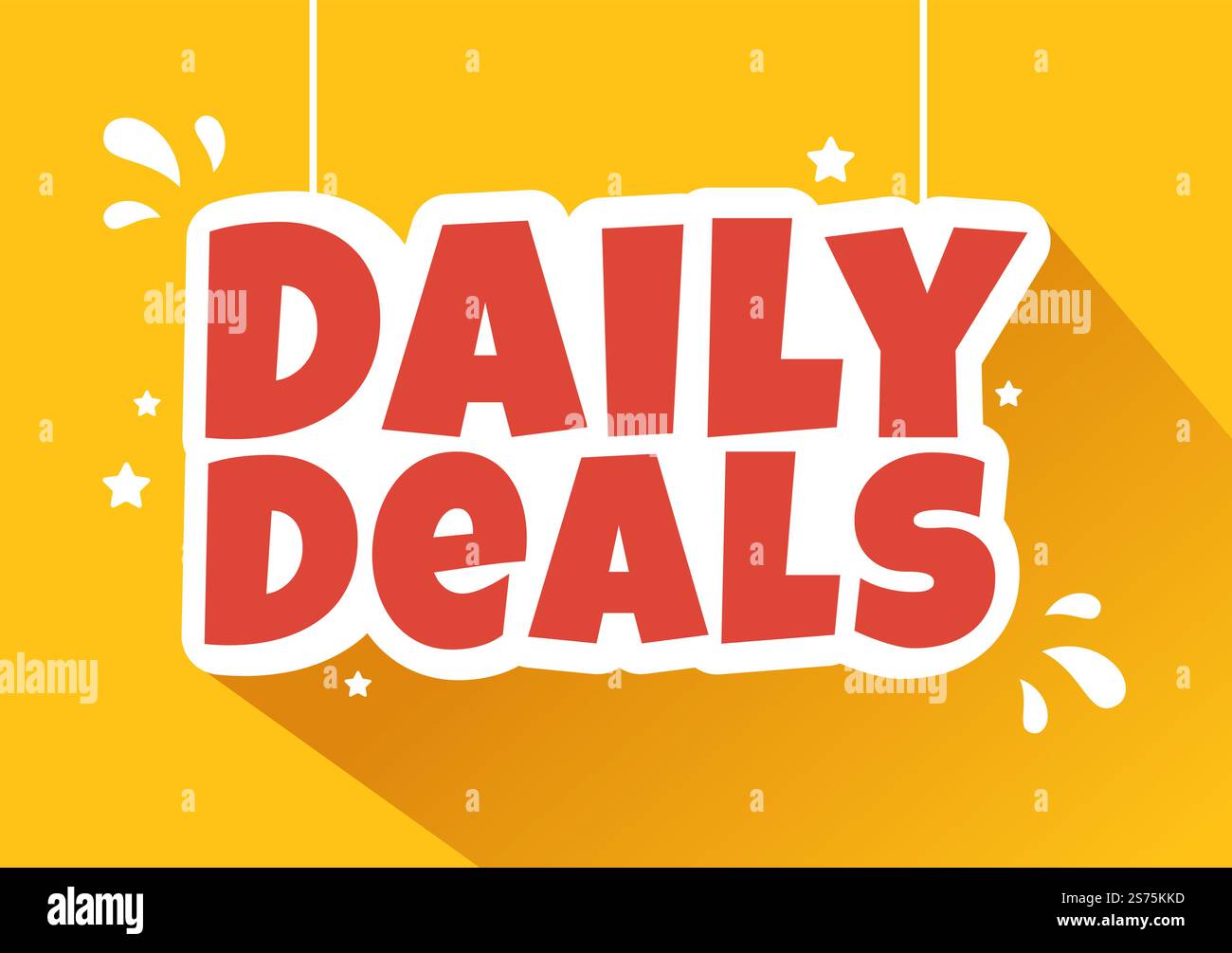 Daily Deals of The Day with Decorative Lettering Text Style for Poster ...