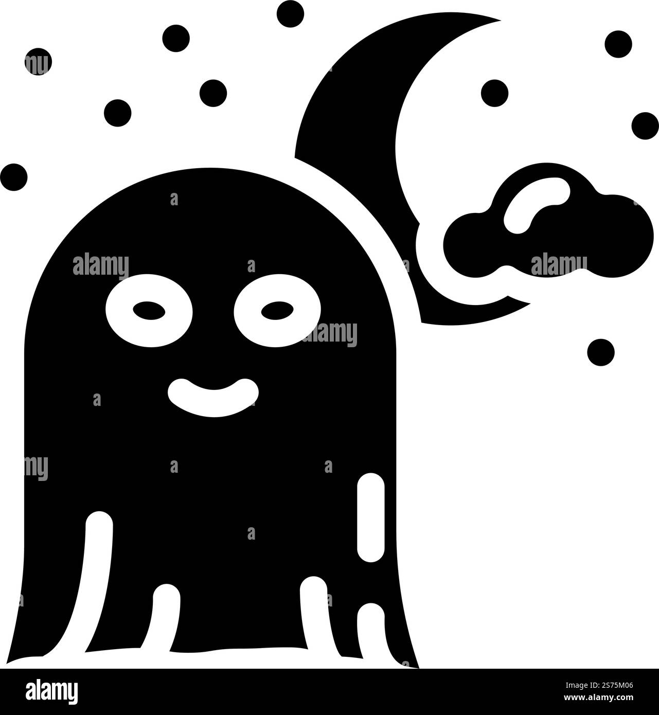 night ghost glyph icon vector. night ghost sign. isolated symbol ...