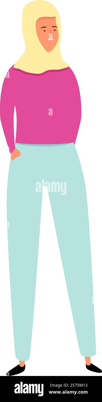 Cute muslim student icon cartoon vector. Asian hijab. Saudi girl. Cute ...