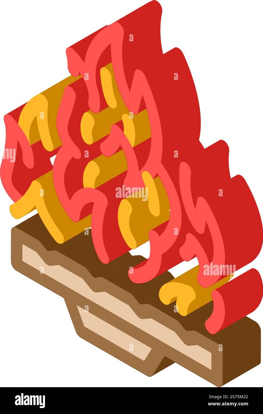 burn fire isometric icon vector. burn fire sign. isolated symbol ...