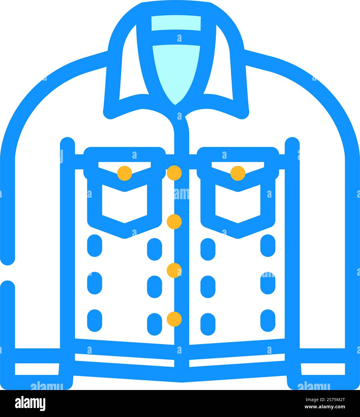 jacket denim color icon vector. jacket denim sign. isolated symbol ...