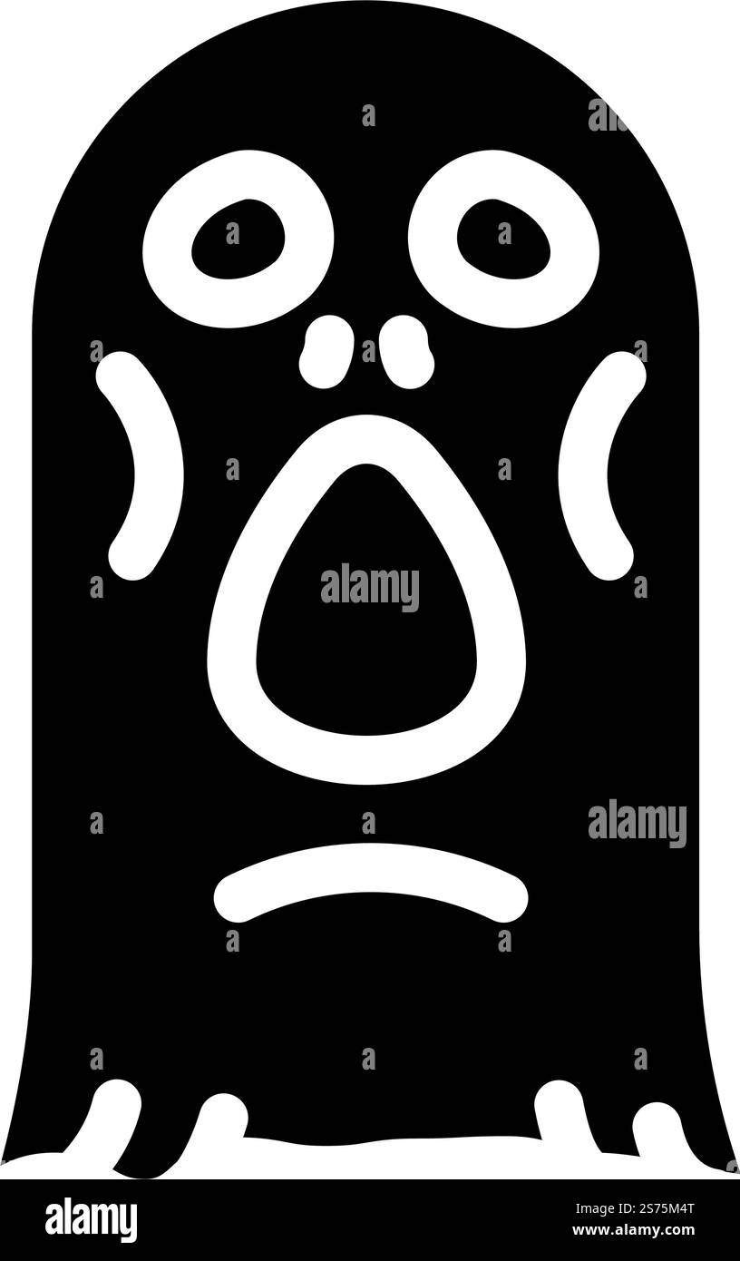 face ghost glyph icon vector. face ghost sign. isolated symbol ...