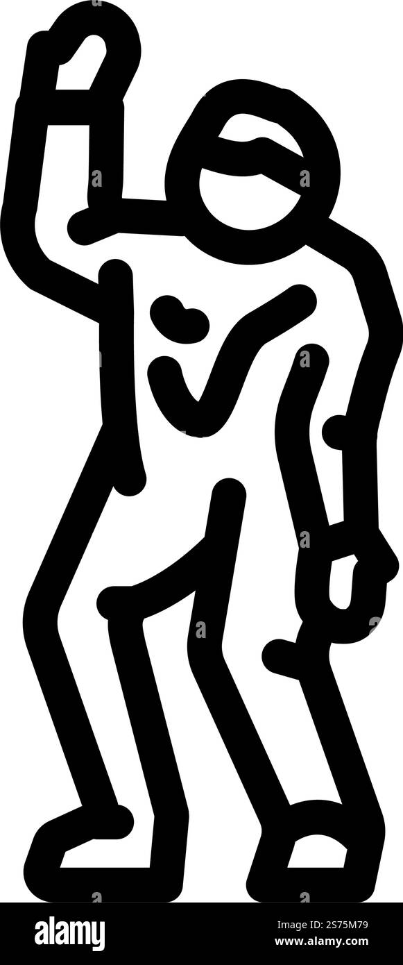 corpse zombie line icon vector. corpse zombie sign. isolated contour ...