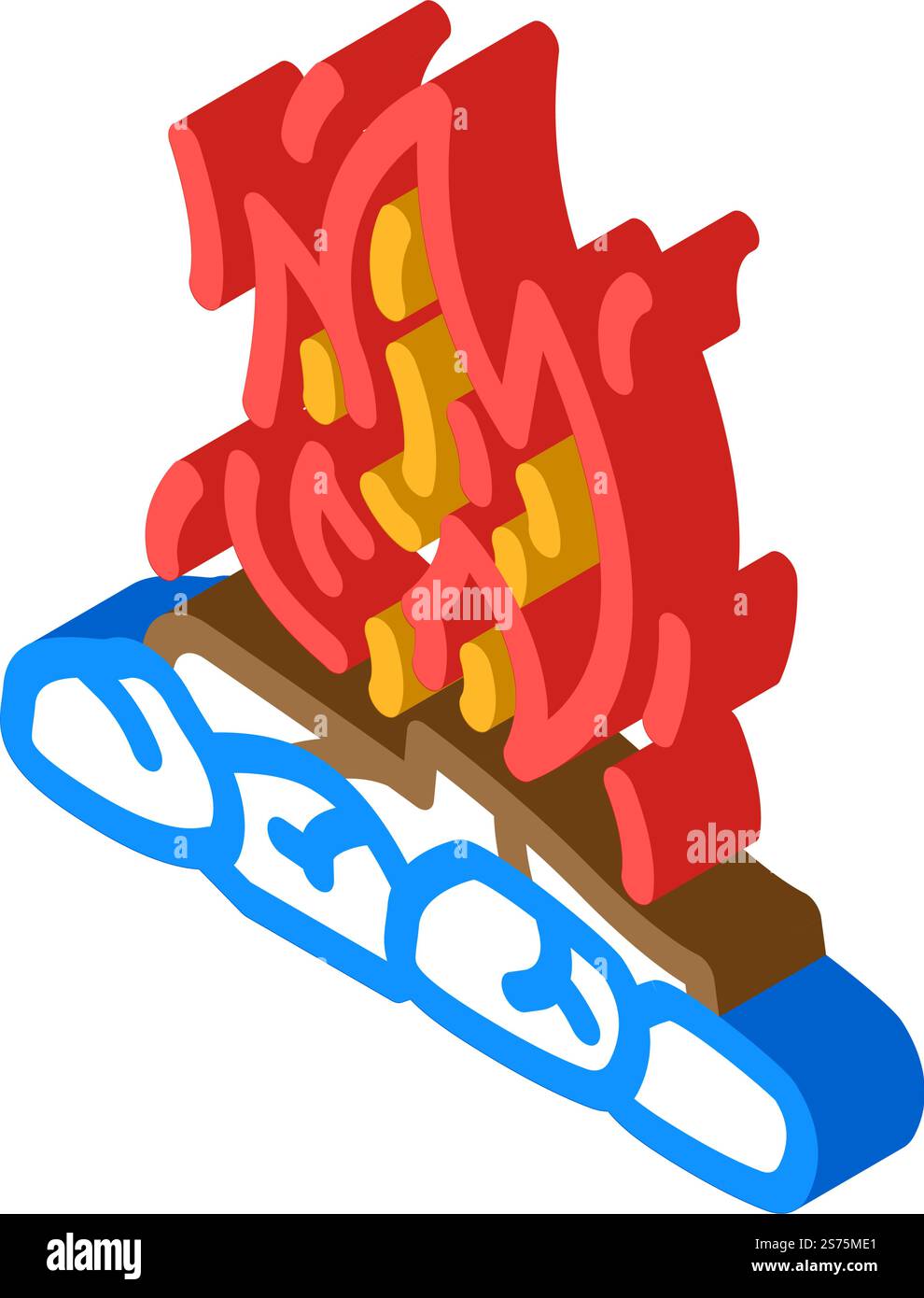 campfire isometric icon vector. campfire sign. isolated symbol ...