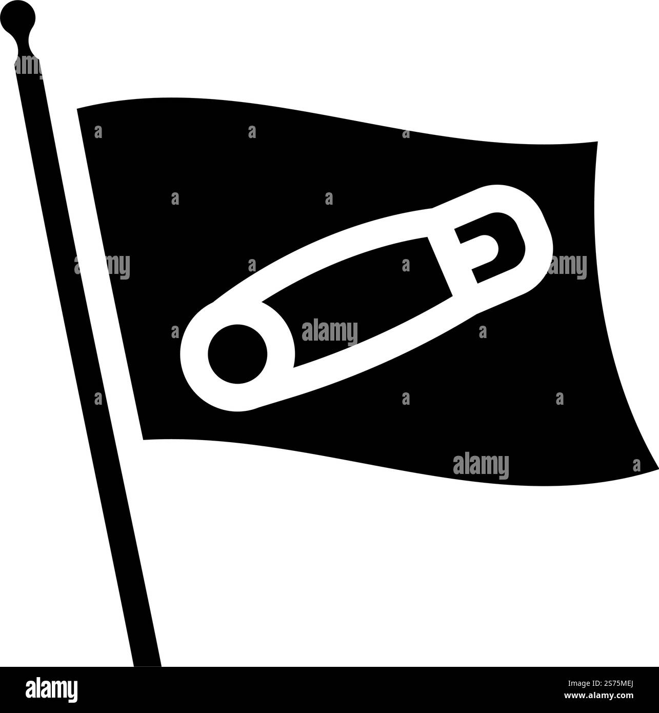 pin flag glyph icon vector. pin flag sign. isolated symbol illustration ...