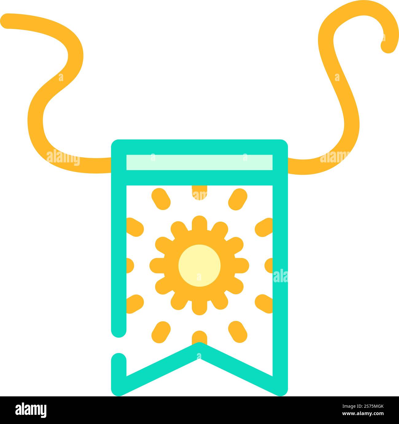 pennant flag map color icon vector. pennant flag map sign. isolated ...