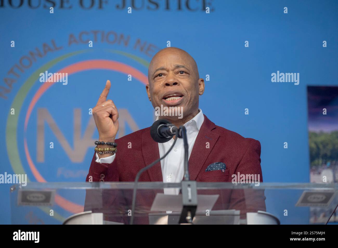 New York, United States. 18th Jan, 2025. New York City Mayor Eric Adams ...
