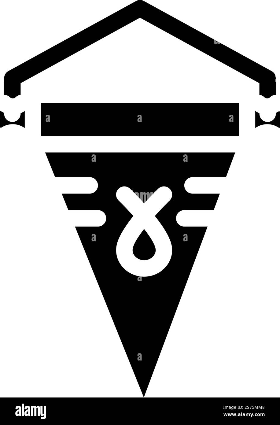 pennant flag glyph icon vector. pennant flag sign. isolated symbol ...