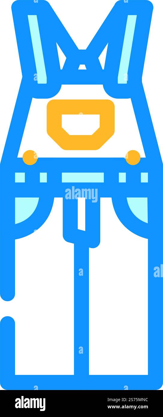 overall denim color icon vector. overall denim sign. isolated symbol ...
