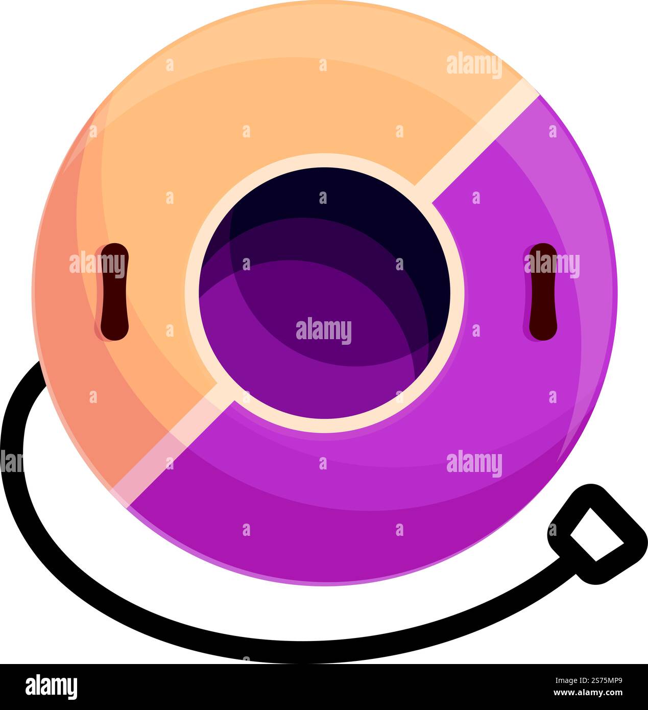 Round snow tube icon cartoon vector. Winter tubing. Vacation activity ...