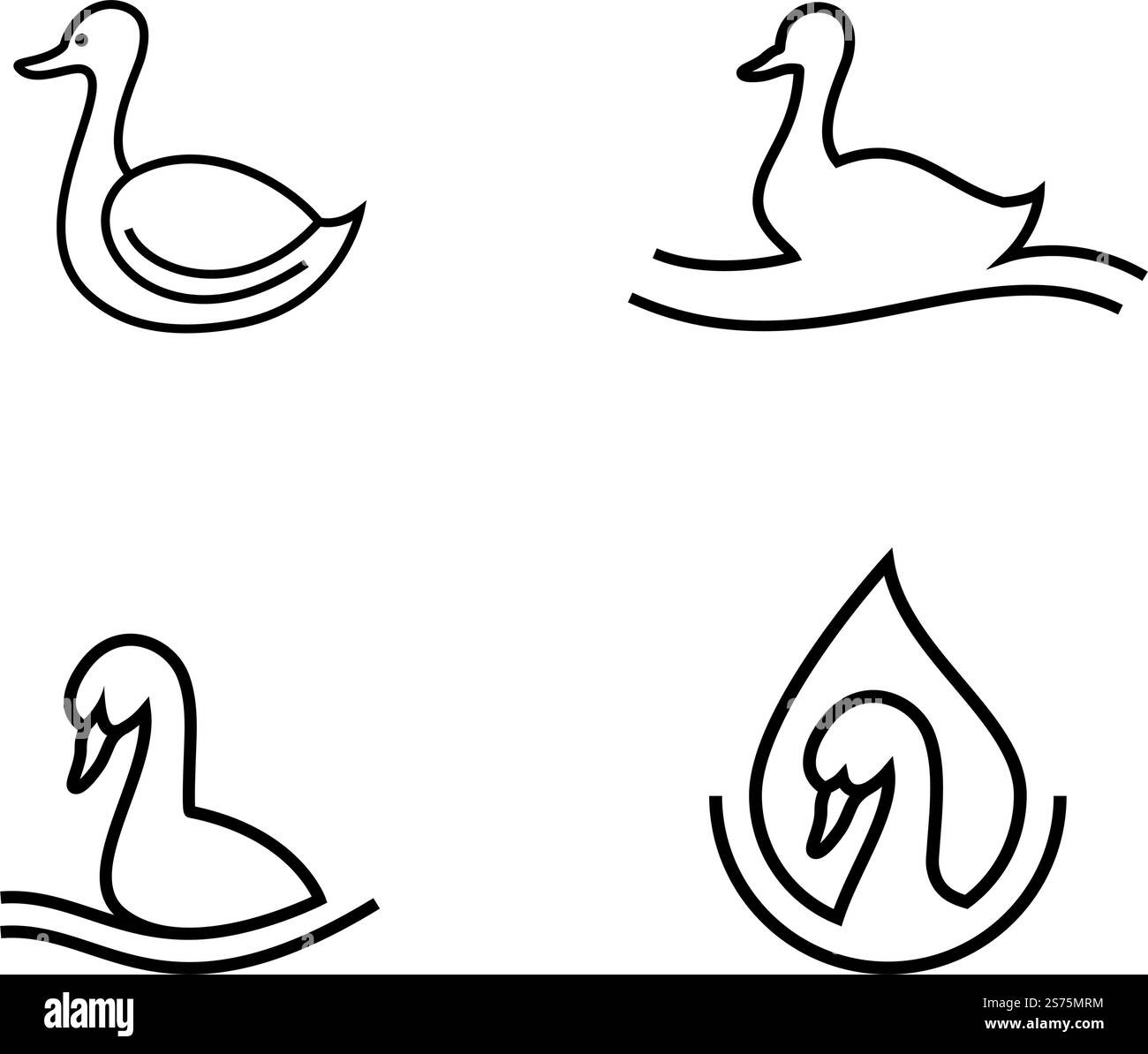 Duck logo vector ilustration icon flat design template Stock Vector ...