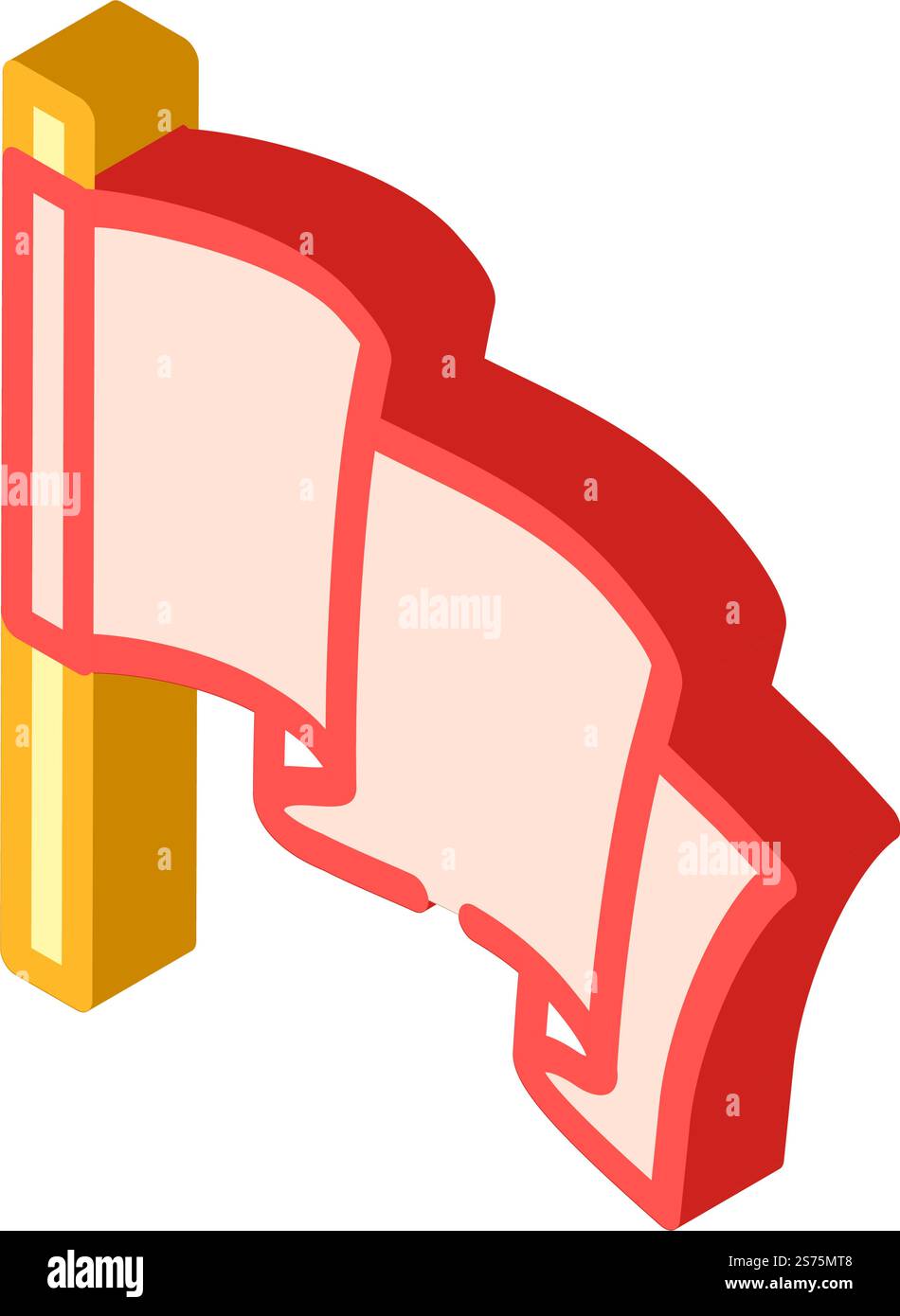 red flag isometric icon vector. red flag sign. isolated symbol ...