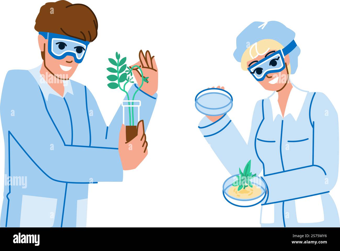 plants laboratory vector. biology science, research biotechnology, lab ...