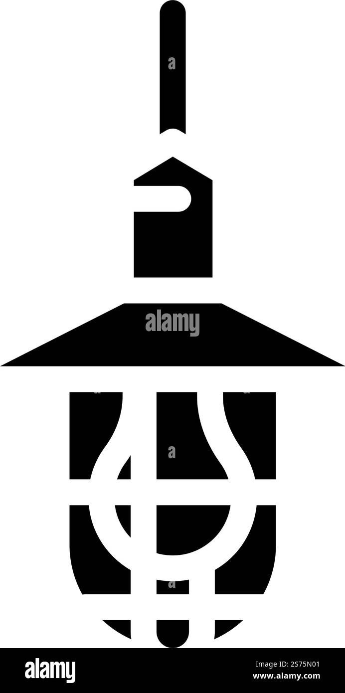 lantern lamp ceiling glyph icon vector. lantern lamp ceiling sign ...