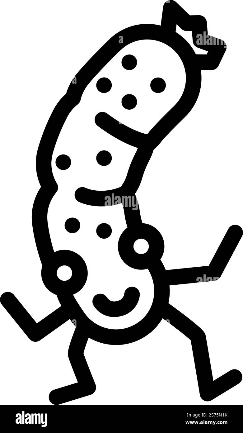 banger meat character line icon vector. banger meat character sign ...