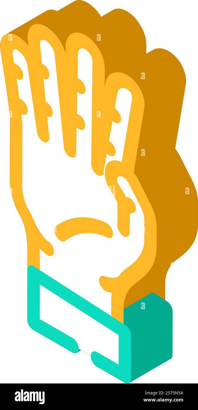 four number hand gesture isometric icon vector. four number hand ...