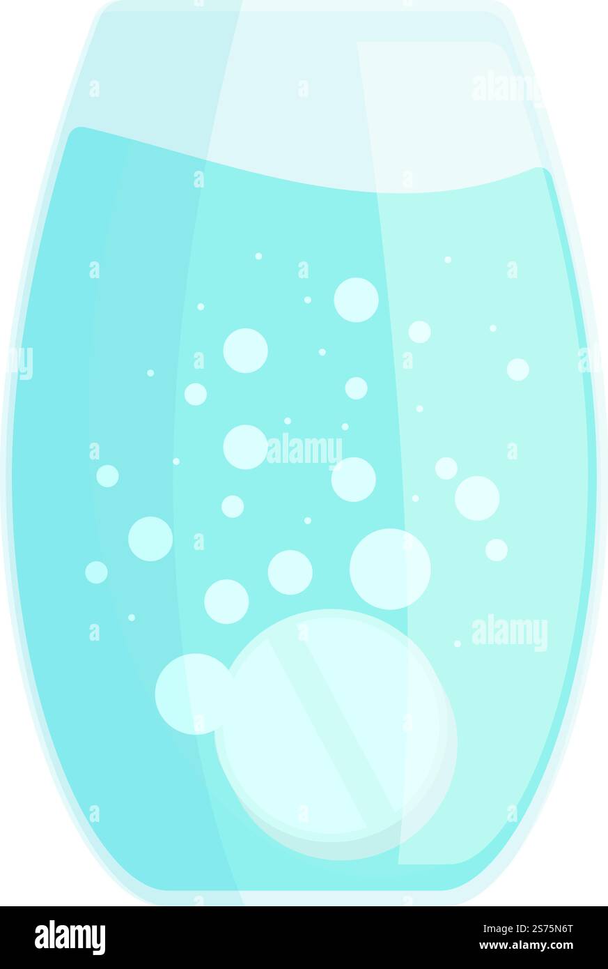 Effervescent tablet icon cartoon vector. Medicine water. Aspirin drug ...
