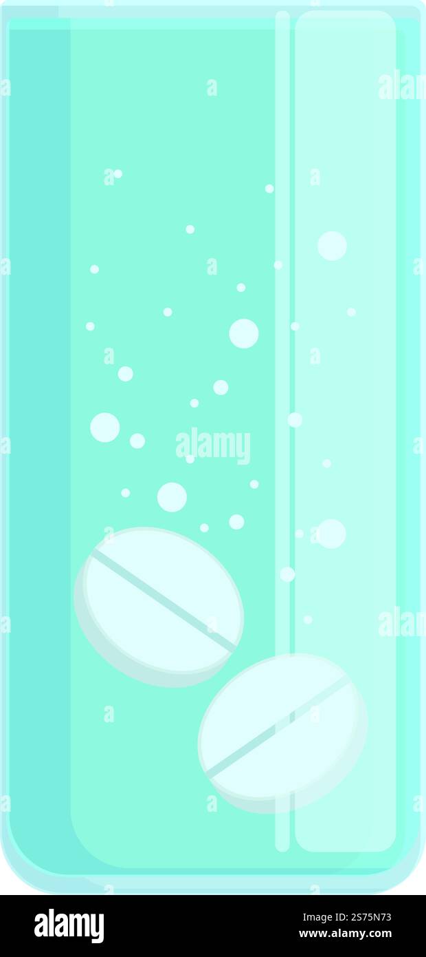 Soluble effervescent tablet icon cartoon vector. Medicine vitamin ...