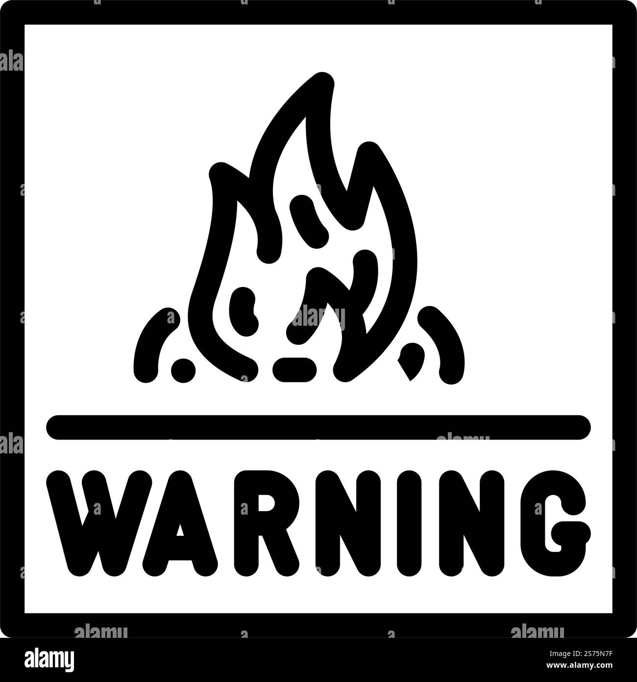 warning fire line icon vector. warning fire sign. isolated contour ...