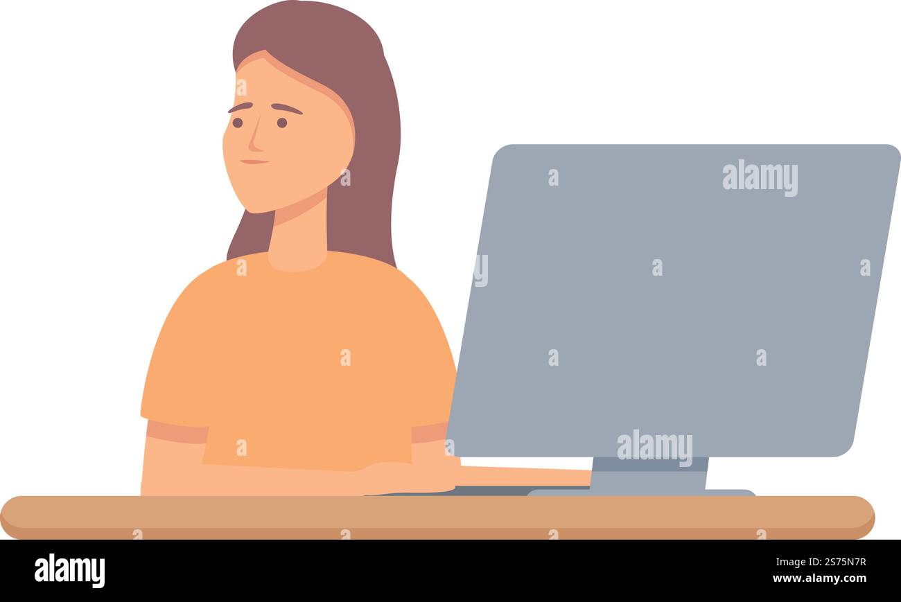 Programming classroom icon cartoon vector. Computer technology ...