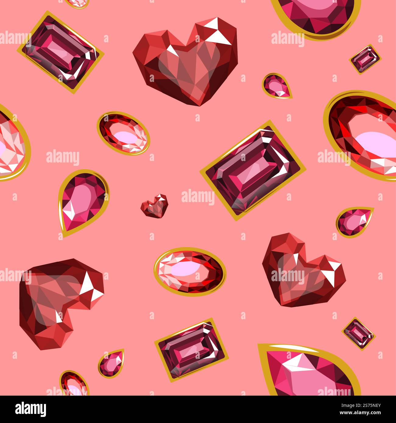 Gems and precious stones, brilliants and emeralds, diamonds set ...