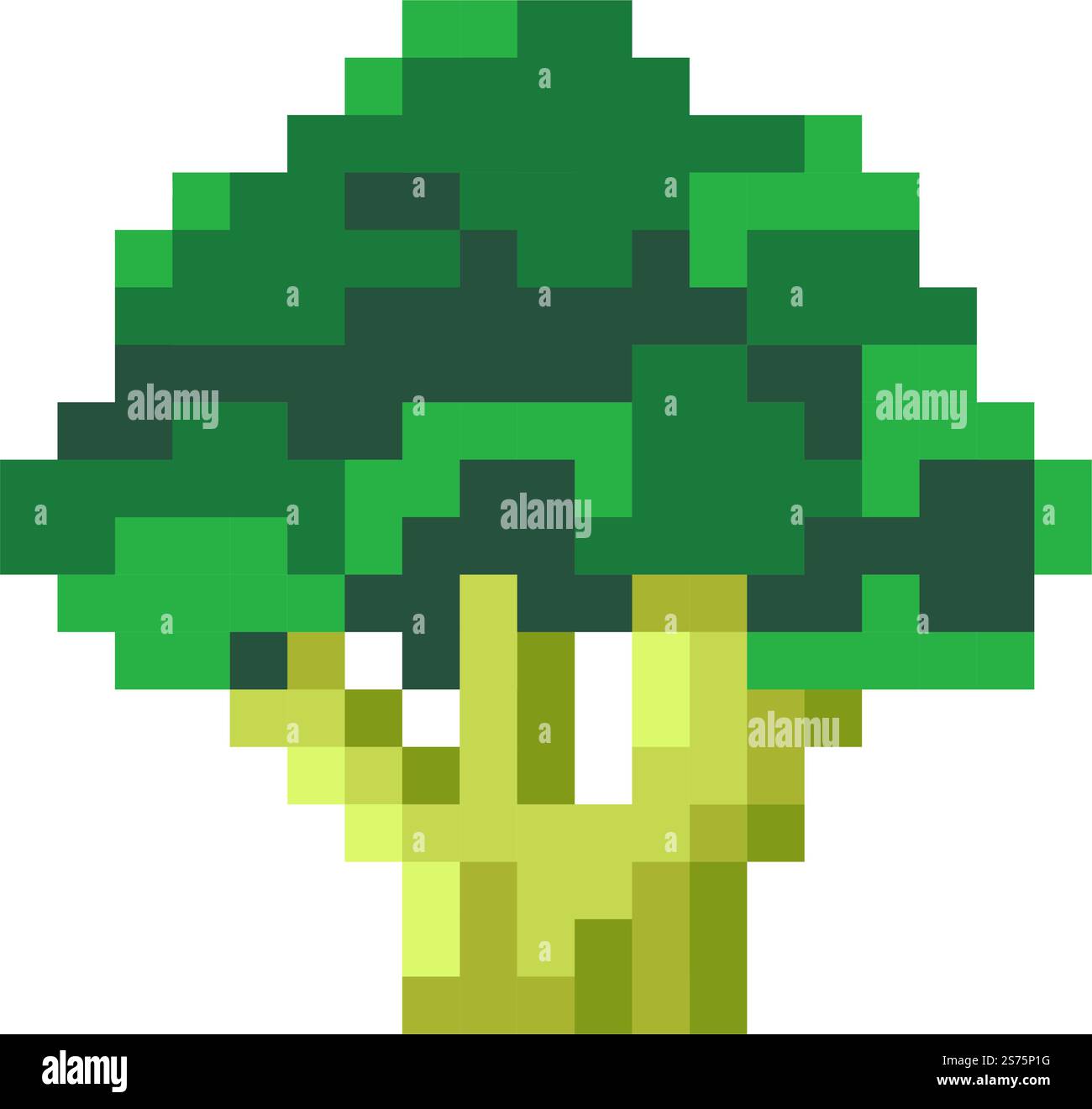 Broccoli pixel art, sign of vegetable, veggies and healthy eating. Food ...