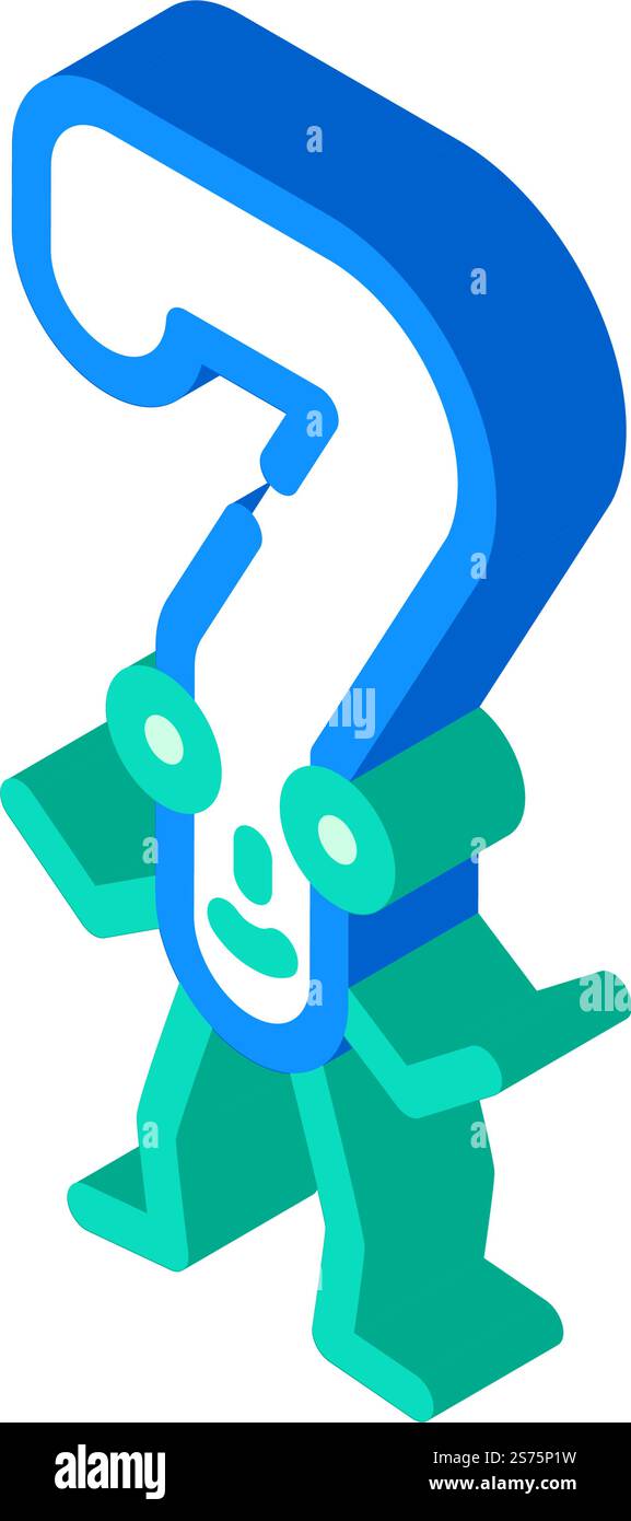 seven number character isometric icon vector. seven number character ...