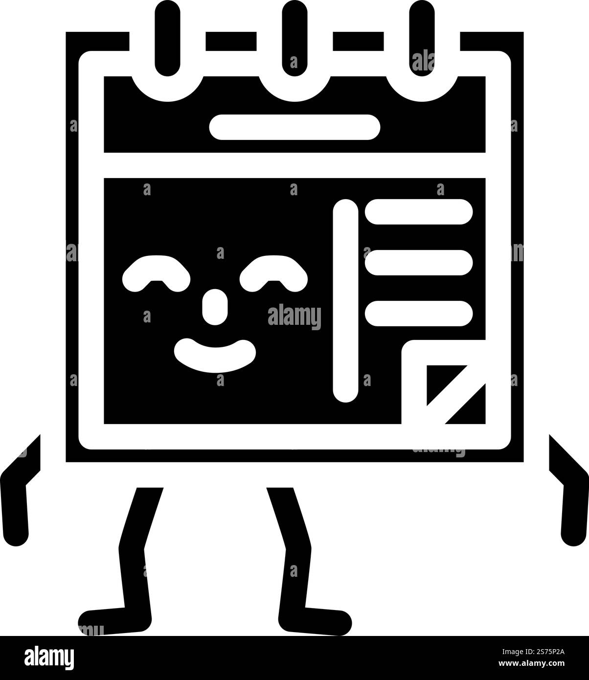 calendar school character glyph icon vector. calendar school character ...