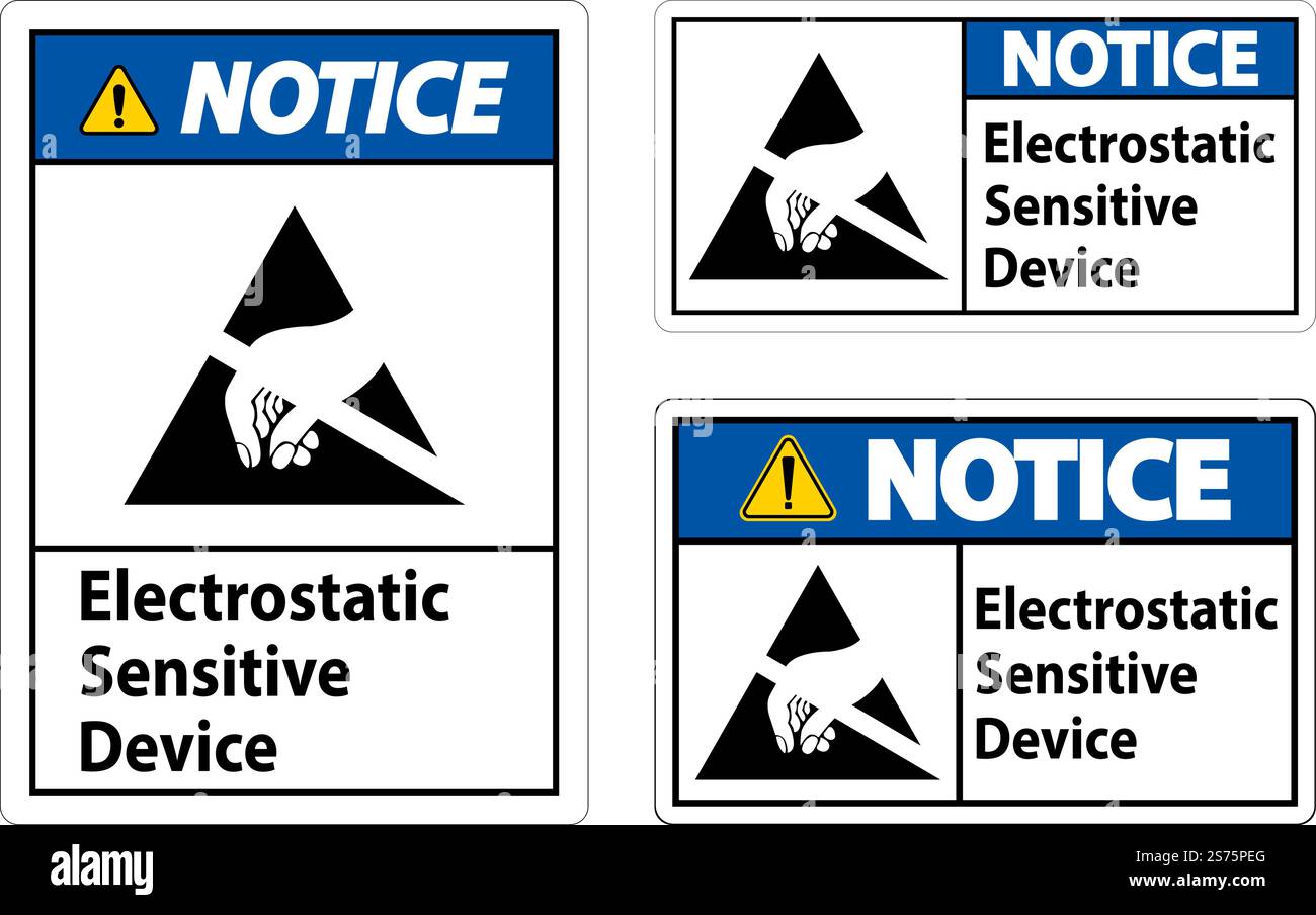 Notice Electrostatic Sensitive Device Sign On White Background Stock ...