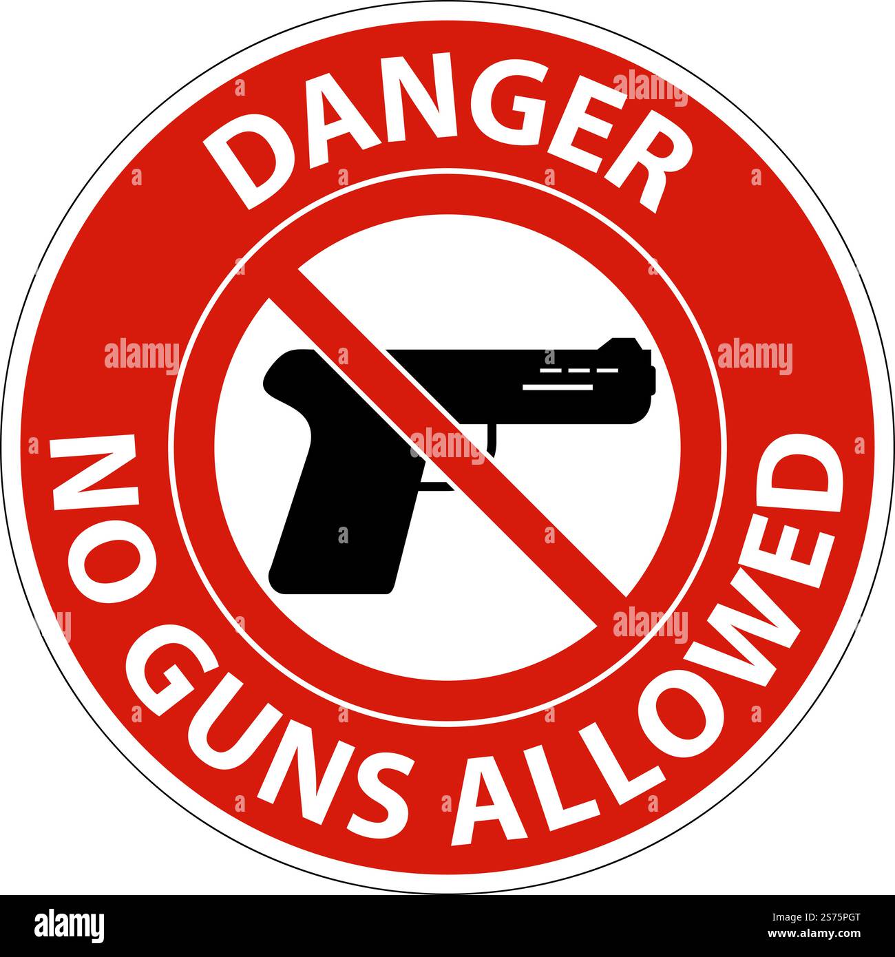 No Gun Rules Sign, Danger No Guns Allowed Stock Vector Image & Art - Alamy
