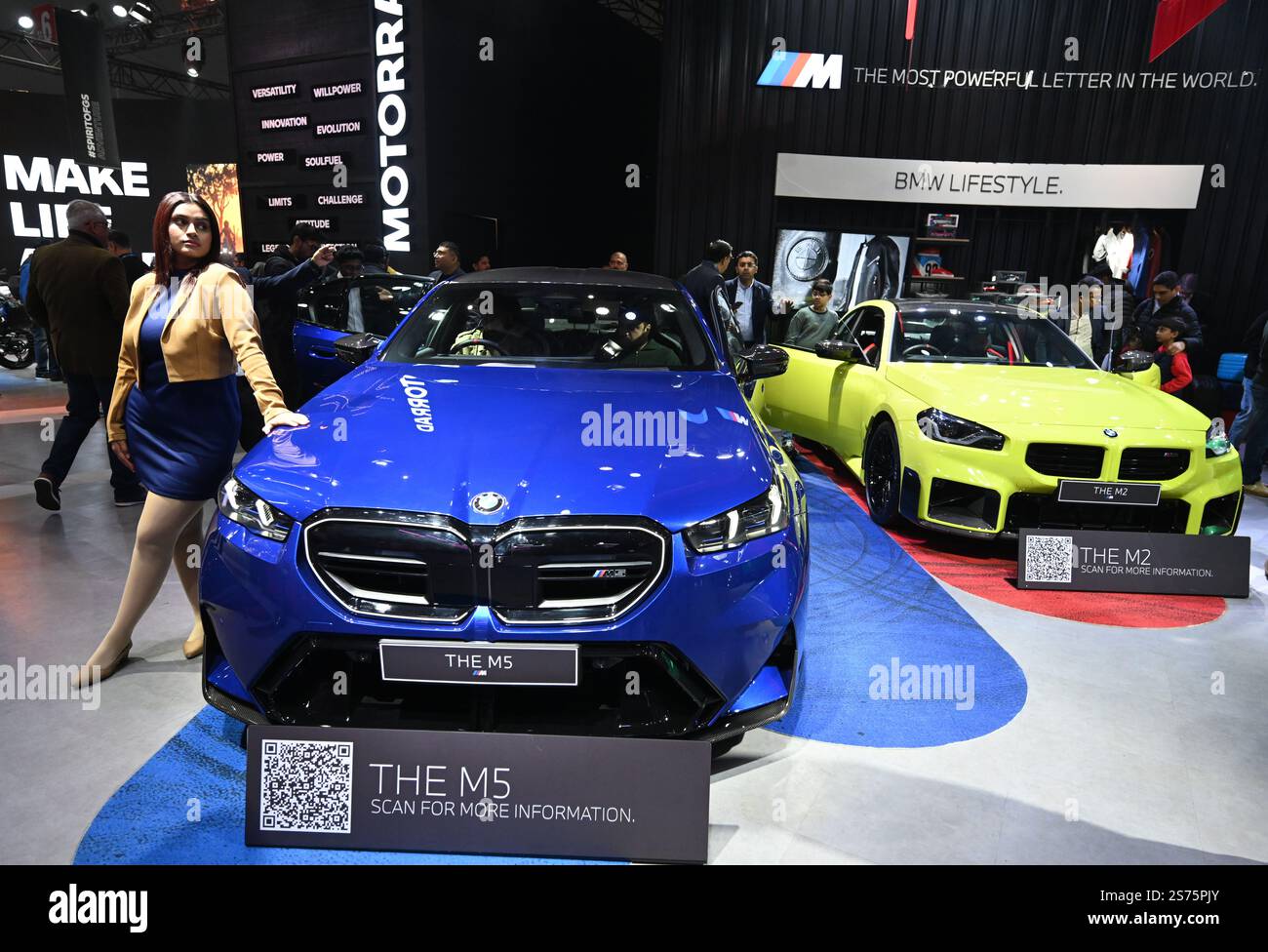 New Delhi, India. 18th Jan, 2025. NEW DELHI, INDIA - JANUARY 18: People visit BMW bikes and cars ...