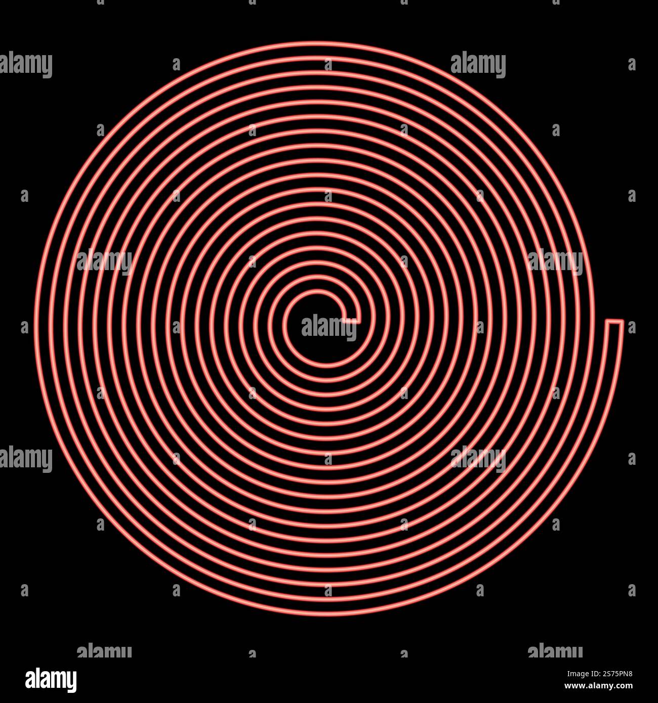 Neon spiral Helix Gyre red color vector illustration image flat style ...