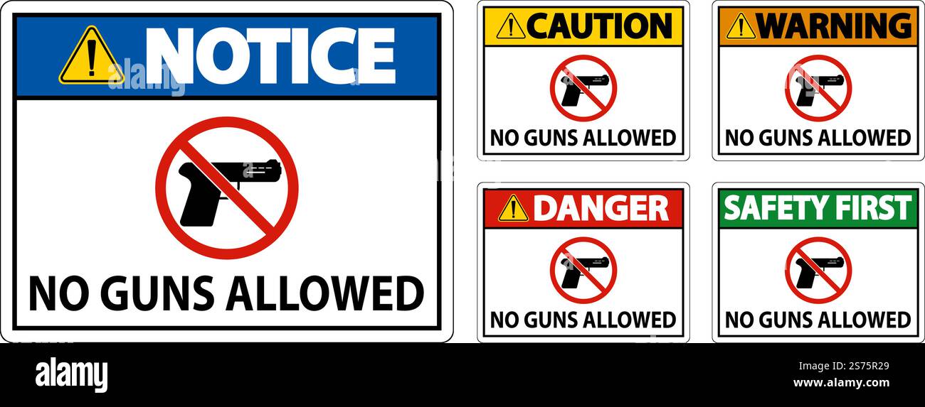 No Gun Rules Sign, Notice No Guns Allowed Stock Vector Image & Art - Alamy