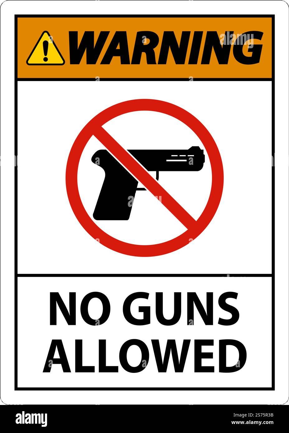No Gun Rules Sign, Warning No Guns Allowed Stock Vector Image & Art - Alamy